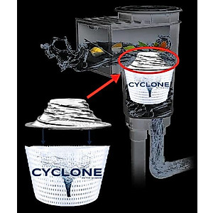 The Skimmie Cyclone - Turbocharges Pool Skimmer Water Flow - Improves Pool Surface Cleaning & Debris Removal - Pool Accessories & Pool Skimmer 7" Funnel Design Works with Any Pool Water Level