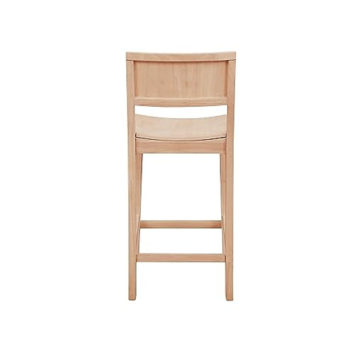 Linon Unfinished Benton Solid Rubberwood MidCentury Stool Set of 2, Counter Height
