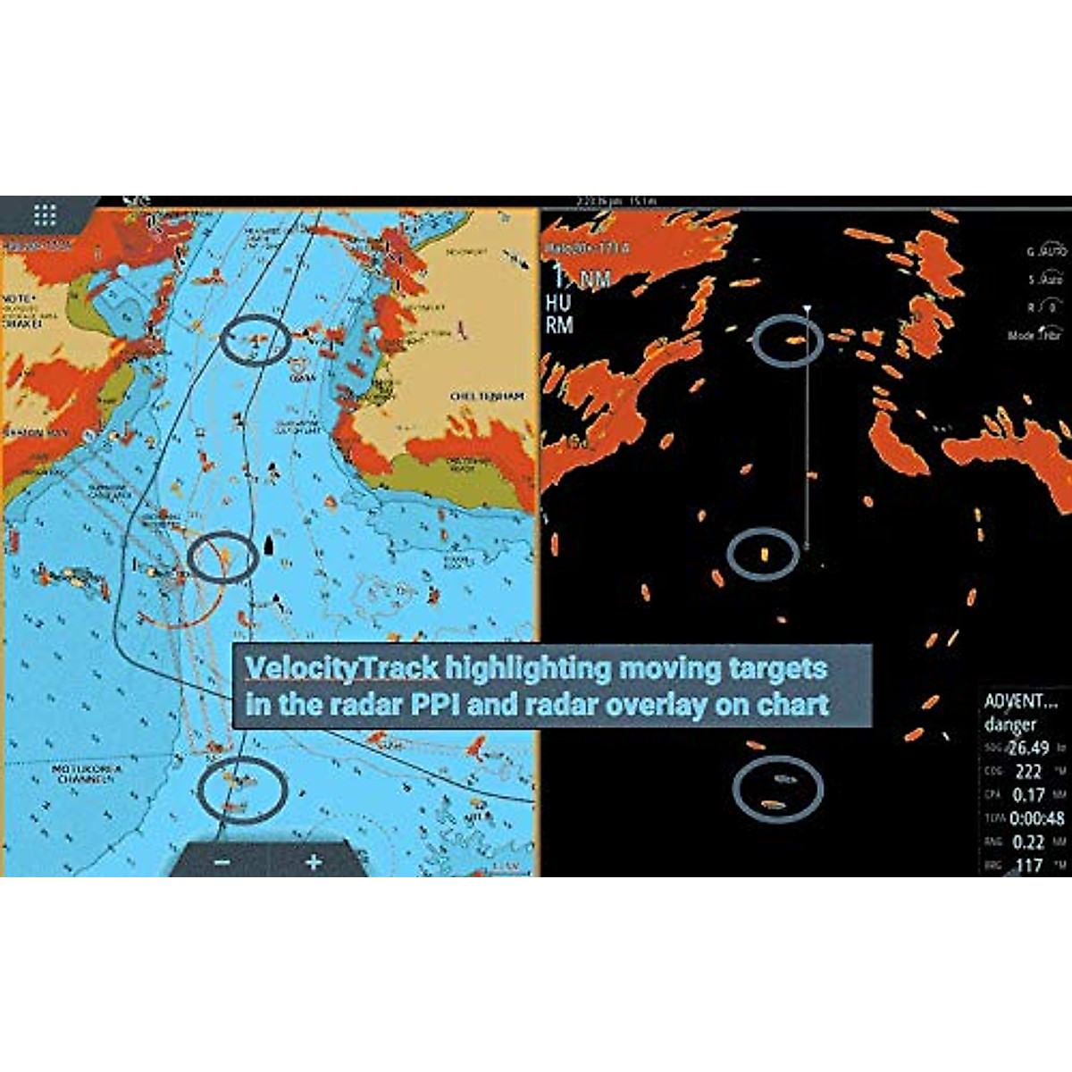 Simrad HALO20+ 36 NM 20-inch Pulse Compression Radar, 60 RPM, with Collision Avoidance and VelocityTrack, Dual Range Doppler Technology Built-in