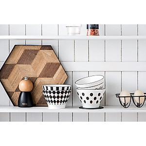 SYJAN HOME Black & White Bowls set of 4,Ceramic Soup Bowls for Kitchen,14 OZ Small Bowls for Dessert | Ice Cream | Salad | Fruits | Snacks | Rice | Cereal,Serving Dishes - 4.9 Inch