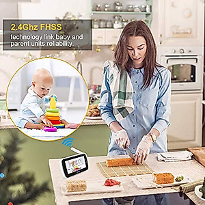 LBtech Video Baby Monitor with One Digital Camera and 4.3'' Color LCD Screen,Infrared Automatic Night Vision,Power Saving On/Off,Up to 960 ft Range