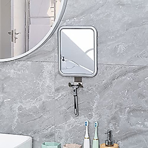 Shower Squeegee for Glass Doors 10 Inches Stainless Steel Squeege for Window and Car, 4 Suctions Shower Mirror