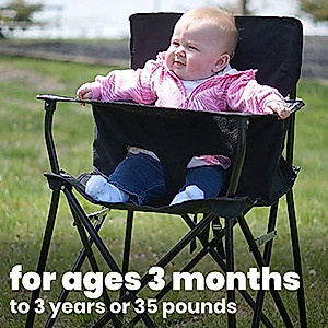ciao! baby Portable High Chair for Babies and Toddlers, Compact Folding Travel High Chair with Carry Bag for Outdoor Camping, Picnics, Beach Days, and More (Black)