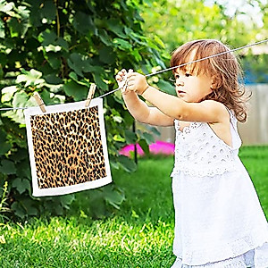 Blueangle 4 Pack Vintage Leopard Print Washcloths – Soft Face Towels, Gym Towels, Hotel and Spa Quality, Reusable Fingertip Towels（963）