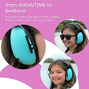 Banz Kidz Earmuffs 2 Years & Older – Lagoon Blue - Loud Noise Cancelling Kids Headphones & Toddler Ear Muffs, Size Adjustable