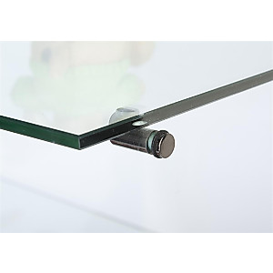 Displays2go Tempered Glass Display Cases with Lighting, Full Vision, Locking, Painted MDF Base – Silver (GTEC48LEDS)