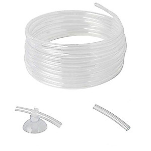 ZRDR Airline CO2 Tubing 16.4 Feet PU Aquarium CO2 Pressure Proof Tubing Trachea with Check Valves, Suction Cups, Soft and Transparent Aquarium Air Pump Accessories for Fish Tank