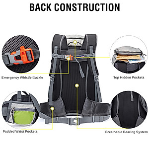 CAMEL CROWN 40L Waterproof Travel Hiking Backpack Lightweight Daypack Handy Camping Outdoor Backpack