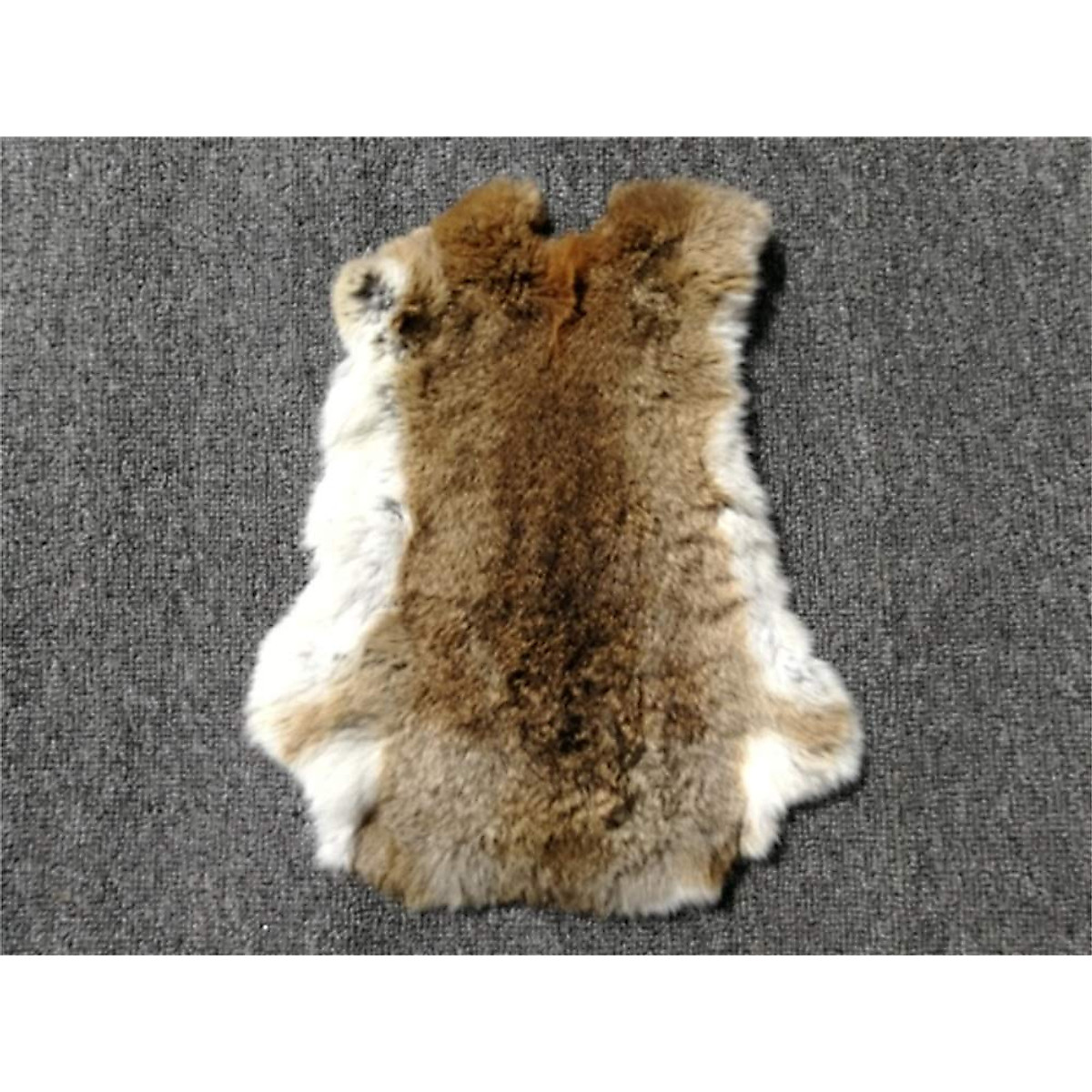 Natural Tanned Rabbit Fur Hide (10" by 12" Rabbit Pelt with Sewing Quality Leather)