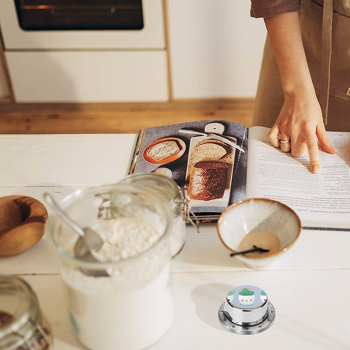 Kitchen Timer Succulent Plant Cactus Timer Magnetic Timer Mechanical Timer for Home Baking Cooking Oven