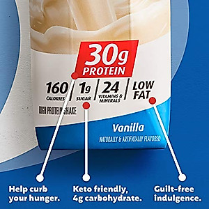 Premier Protein Shake 30g 1g Sugar 24 Vitamins Minerals Nutrients to Support Immune Health, Vanilla, 44 Fl Oz, (Pack of 4)