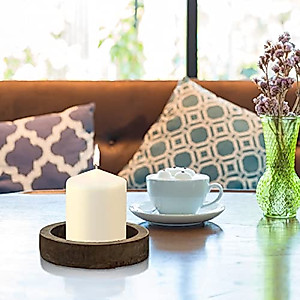 Stonebriar Long Burning Tea Light Candles, 6 to 7 Hour Extended Burn Time, White, Unscented, Bulk 200-Pack (SM-TL200) & 35 Hour Long Burning Unscented Pillar Candles, 3x4, Ivory