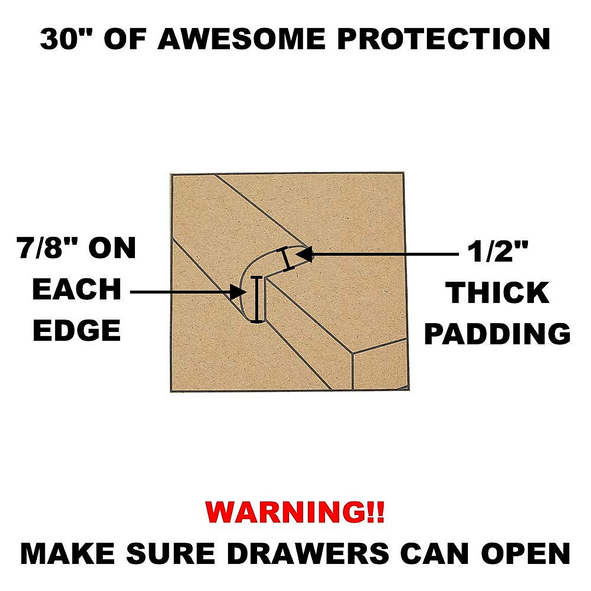 Ergo Edge | Protect Your arms from Sharp Table Edges! | 30" High Density Foam [Black]