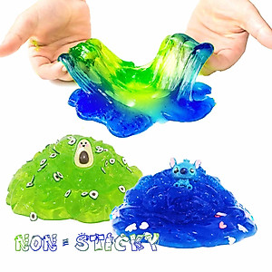 Glimmer Slime 2 Pack, Great Smell Crunchy Slime with Stitch Slime and Avocado Slime, Non Sticky,Super Soft Sludge Toy, Birthday Gifts for Kids,DIY Crystal Boba Slime Party Favor for Girls & Boys