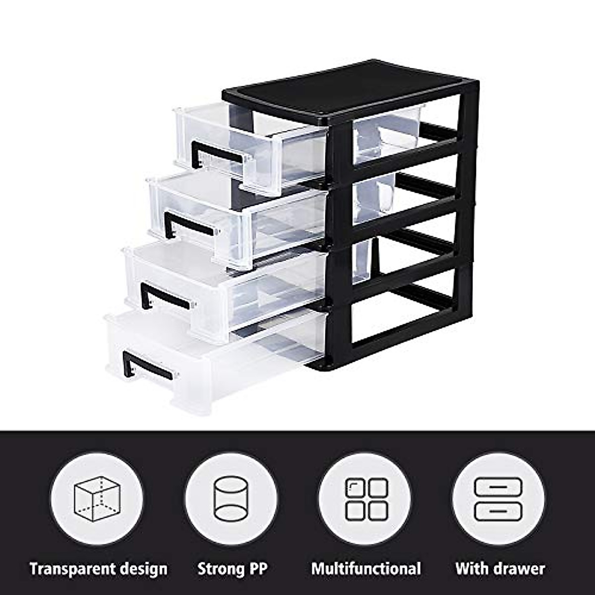 BESPORTBLE 1PC Storage Cabinet Multi-Layer Portable Durable Organizer Shelf Storage Box Storage Rack for Home Office Bedroom (21x15x25cm)