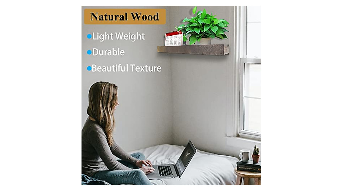 Yleric Floating Drawer Shelf | Rustic Storage Solution