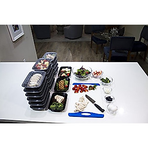 [20 Pack] 24 Oz. Meal Prep Containers BPA Free Plastic Reusable Food Storage Container Microwave & Dishwasher Safe w/Airtight Lid For Portion Control & Bento Box Lunch Box