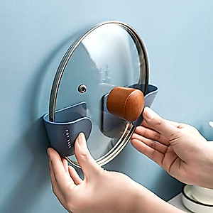 6 Pairs of Wall Mount Pot Lid Organizer, Cabinet Door Organizer Pot Hangers for Kitchen Wall Mount, Adjustable Lid Holder