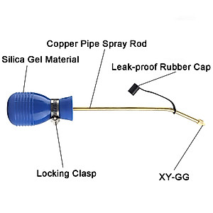 Sbestily Bug Treatment Powder Duster/Large Diatomaceous Earth Bulb Duster/Powder Applicator/Garden Applicator/Bulb with Long Copper Tube for Indoor and Outdoor Insect Treatment Blue