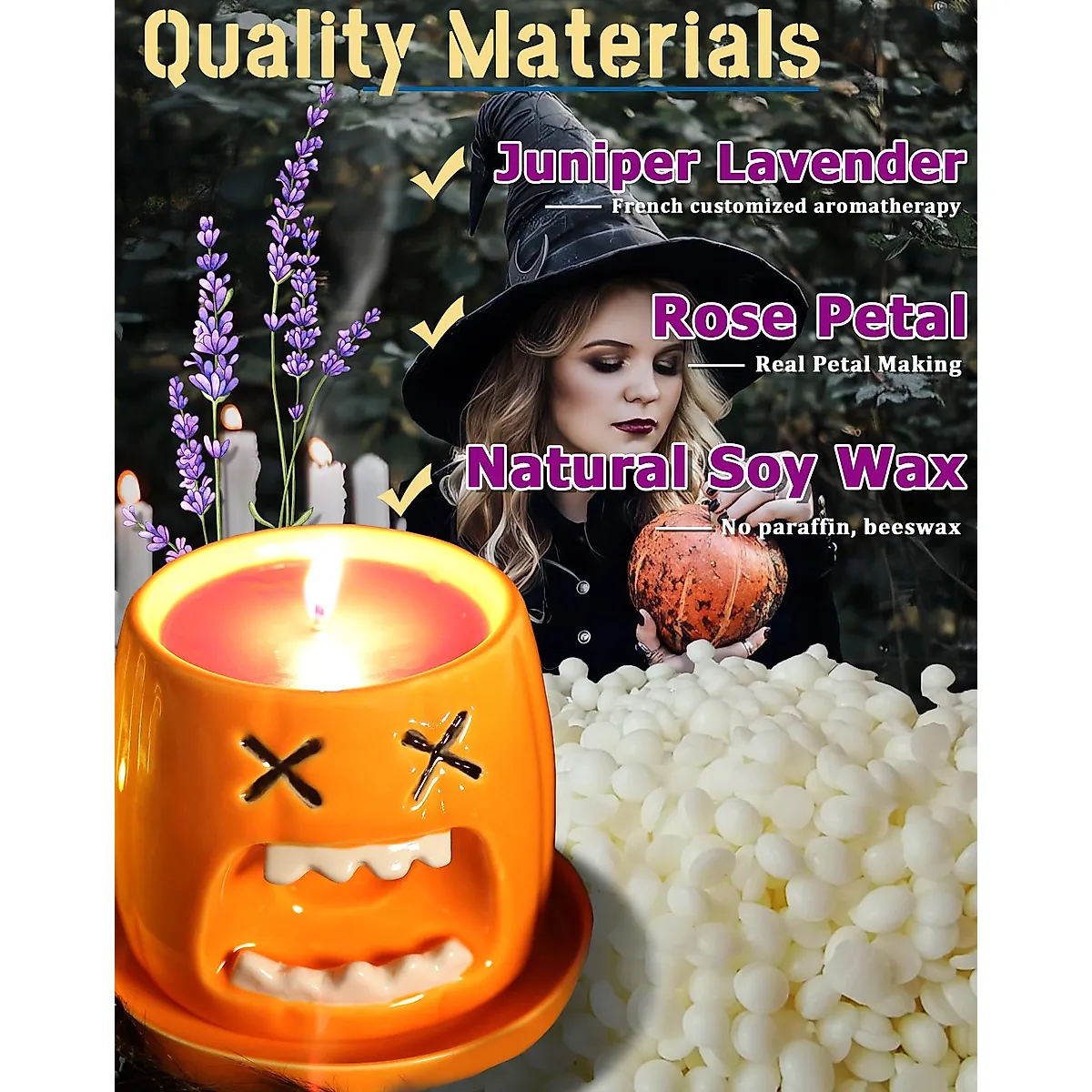 Halloween Candles - Gothic Candles - Bleeding Candles! Pure Natural Soy Wax - Quality Ceramics - Vintage Farmhouse Decor for Home Interior Room Table, Spooky Gift!