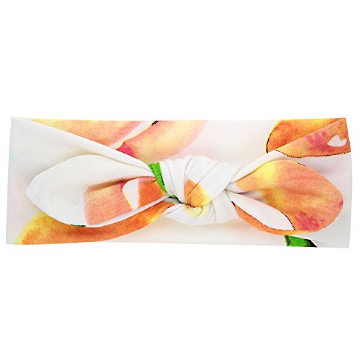 inSowni Receiving Swaddle Blanket Wrap Orange Peach with Bow Headband Set for Unisex Newborns Infants Baby Girl Boy