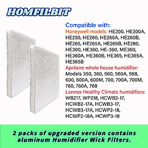 Replacement HC26P Humidifier Wick Filters Compatible with Honeywell HE260 HE265 HE360 HE365 HC26E1004 HC26E1002-U HC26A1008 Humidifiers 350 360 560 568 600 700 760 769, 2 Pack