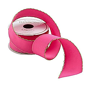 Entertaining with Caspari Fuchsia Scallop Edge Wired Ribbon, 6-Yard