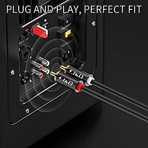 J&D 2 RCA M/M Stereo Audio Cable, Gold-Plated 2RCA Male to 2RCA Male Copper Shell Auxiliary Audio Cord for Home Theater HDTV Amplifiers Hi-Fi Systems Speakers, RCA Audio Cables, 3 Feet