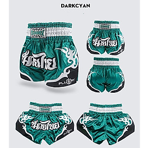 FLUORY Muay Thai Fight Shorts,MMA Shorts Clothing Training Cage Fighting Grappling Martial Arts Kickboxing Shorts Clothing