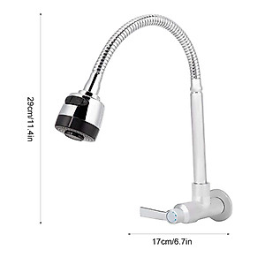 Kitchen Faucet, G1/2inch 360°Rotatable Wall Mount Faucet Single Cold Household Kitchen Wall Faucet,Washbasin Faucet, Touch on Kitchen Sink Faucets