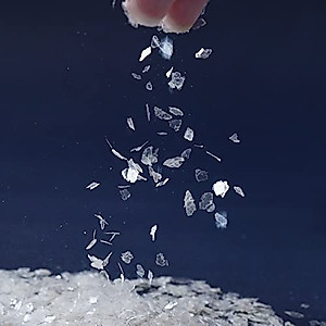 Natural Colored Mica Flakes,Gilding Flakes,Mica Flakes Glitter,Mica Flakes Leaf,Chunky Glitter Irregular Chips for Nail Arts Epoxy Resin Crafts Jewelry Making 2-4mm 120g (Pure White)
