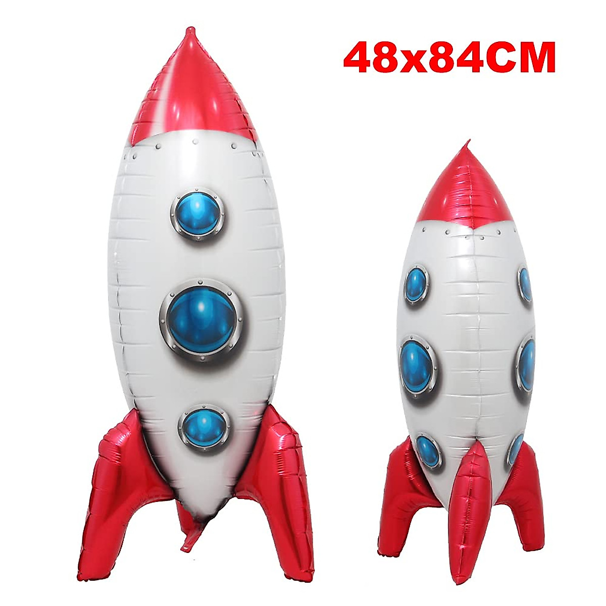 4D Rocket Helium Balloon Outer Space Foil Balloons Kids Toys Baby shower Birthday Party Decorations Suppliers (4D Rocket Red)