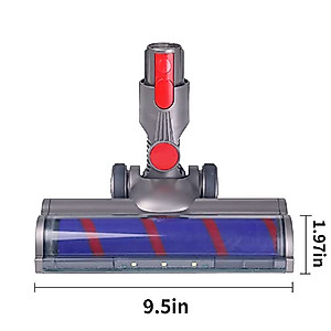 Laymi Motorhead Hardwood Floor Attachment for Dyson V7 V8 V10 V11 V15 Vacuum Cleaners with Replacement Soft Roller Brush Bar LED Headlights Floor Brush Attachments