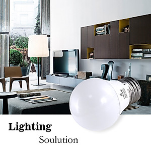 hansang A15 LED E26 Small Light Bulb, Daylight 5000K, 60Watt Equivalent Ceiling Fan Light Bulbs, E26 Standard Base Appliance Light Bulb, 600 Lumen, CRI85+, Eye Protection, 120V, Non-Dimmable 6 Pack