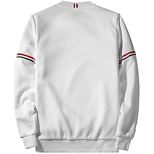 TUVEKE Men's Lightweight Jackets White Mens Bomber Jackets Spring Fall Full-Zip Polar Fleece Jacket Casual Outwear Coat XL