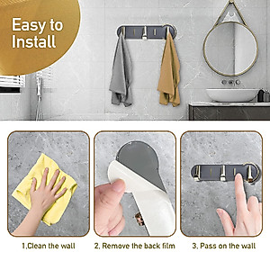 HDAJY Key Holder for Wall, Nail-Free Key Holder, Premium Plastic Wall Key Holder Be Used for Kitchen, Bathroom, Office, Hallway, Grey.