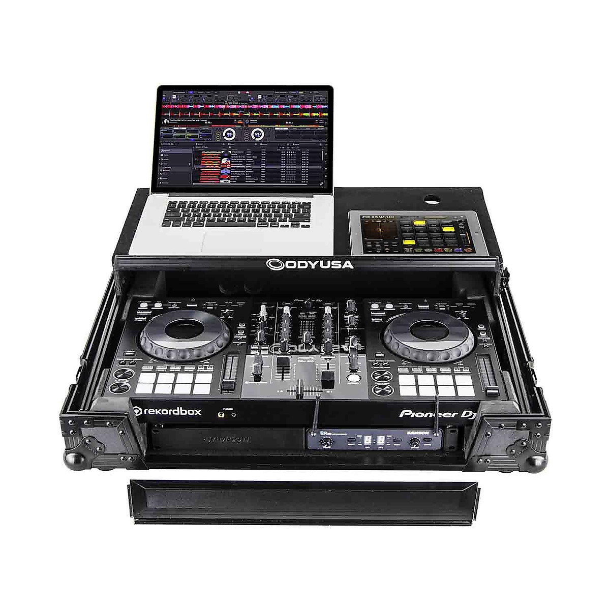 ODYSSEY FZGSPIDDJ8001BL Black Label Glide Style Controller Case Compatible with Pioneer Ddj-800, 1U Rack Space