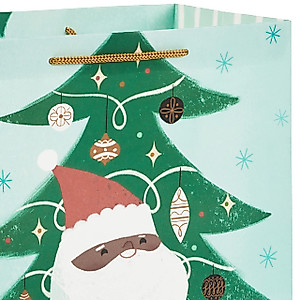 Hallmark Mahogany Christmas Gift Bag Assortment (8 Bags; 3 Small 6", 3 Medium 9", 2 Large 13") Black Santa Claus, African-American Angels, Carolers