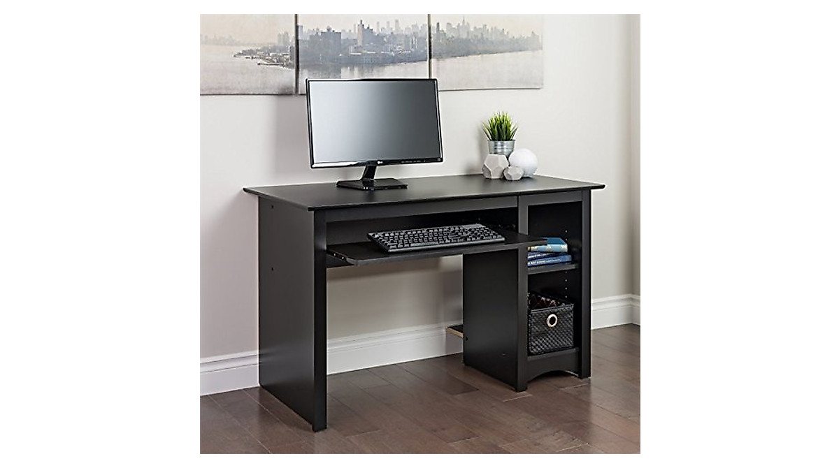 PREPAC Black Computer Desk — Space-Saving Office Solution