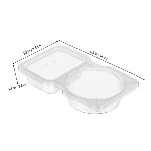 Gatuida Double Compartment Condiment Containers with Lids: 20PCS Disposable 2 Compartment Condiment Containers Seasoning Cup for Sauce Salad Travel Sampling