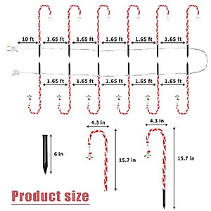 NCUUBR 21'' Christmas Candy Cane Lights Outdoor Pathway ,12 Pack Christmas LED Light Up Candy Canes Outdoor Decorations ,8 Flashing Modes, Xmas Decorations for Walkway, Driveway, Garden