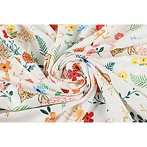 Pack n Play Fitted Sheets for Baby Girl 2 Pack Set Soft Jersey Knit Sheets for Mini Crib Mattress and Playard Mattress, Rabbit Floral and Owl Printing