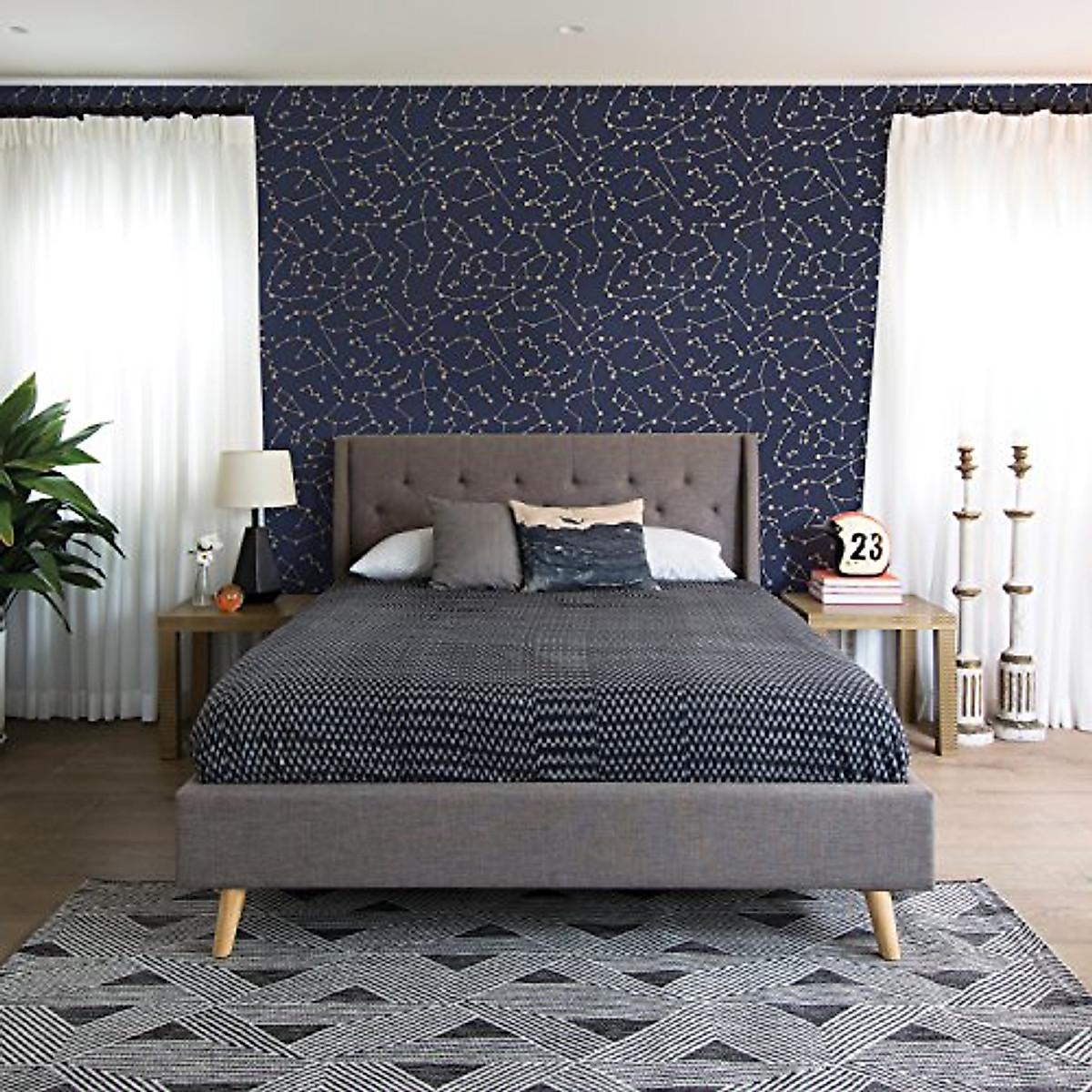 Novogratz x Tempaper Navy Constellations Removable Peel and Stick Wallpaper, 20.5 in X 16.5 ft, Made in the USA