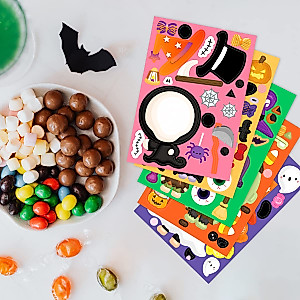 48 Pcs Make Your Own Halloween Sticker Sheets for Kids Home Classroom Party Favor Games Art Craft School Rewards
