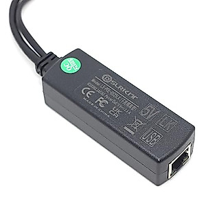 DSLRKIT Gigabit Ethernet Active PoE Splitter 48V to 5V 2.4A with USB Female Type A Port
