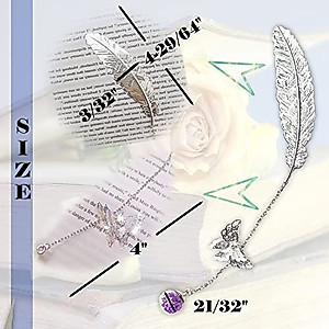 SCGFPOE Metal Feather Bookmark, Perfect for Women and Girls, Birthday Gift, Teacher Gifts with 3D Butterfly Pendant for Christmas Day,Thanksgiving,Unique Gifts for Book Lovers,Silver