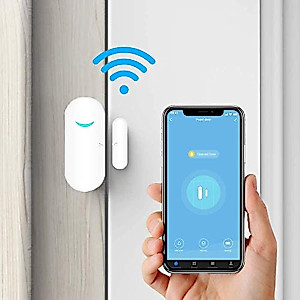2-Pack WiFi Door and Window Sensors,Tuya Smart Alarm with Free Notification APP Control Home Security Alarm System, No Hub Required,Compatible with Alexa, Google Home