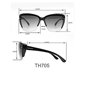 TAHARI womens Th705 Stylish UV Protective Women s Cat Eye Sunglasses Elegant Gifts for Women 66 mm, Black, mm US