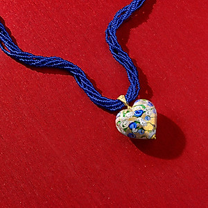 Ross-Simons Italian Multicolored Murano Heart Pendant Necklace in 18kt Gold Over Sterling. 18 inches