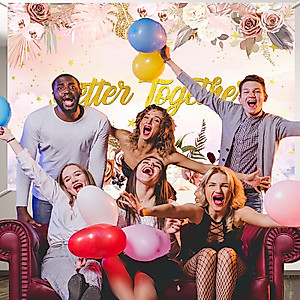 Dill-Dall Better Together Backdrop, Bridal Shower Party Decorations Banner Floral Pampas Grass She Said Yes Just Engaged Engagement Photography Background Supplies, 6x4ft